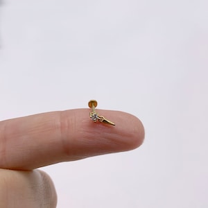 20G/18G/16G Spike Dangle Push Pin Labret • Threadless Flat Back Earring ...