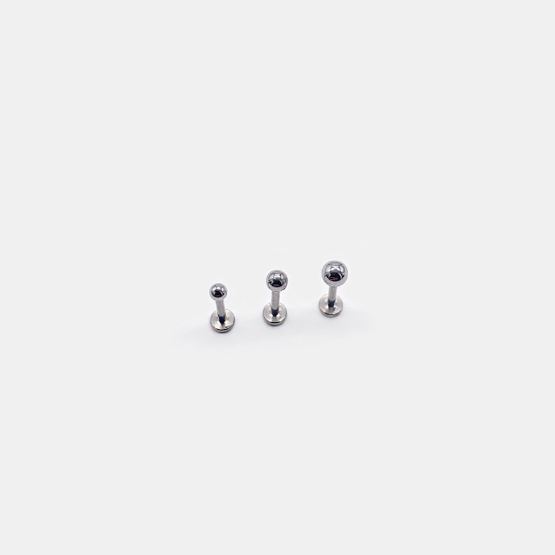 20G/18G/16G Ball Stud Push Pin Labret Threadless Flat Back - Etsy