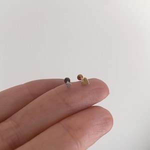 20G/18G/16G Heart Push Pin Labret • Threadless Flat Back Earring ...