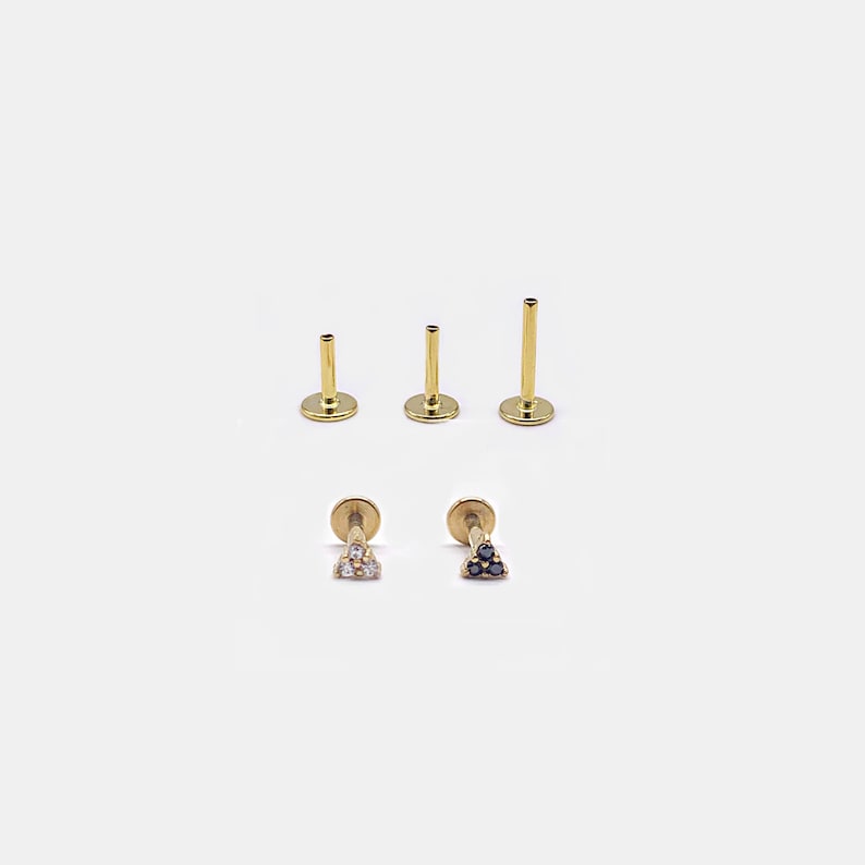 20G/18G/16G 2mm Triangle Stud Push Pin Labret Threadless - Etsy