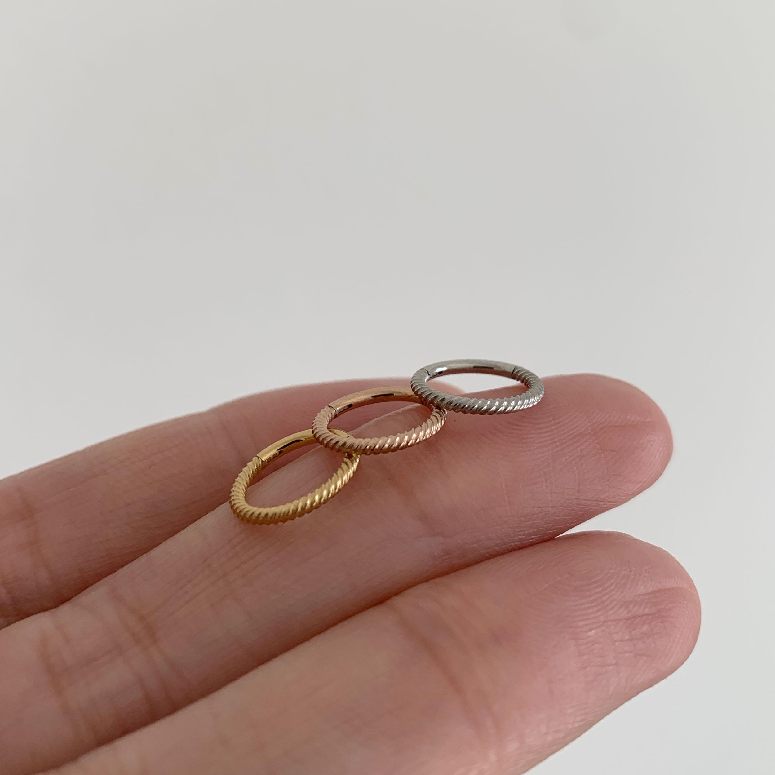16G 316L Surgical Steel Cable Clicker Ring • Hinge Hoop • Hinged ...