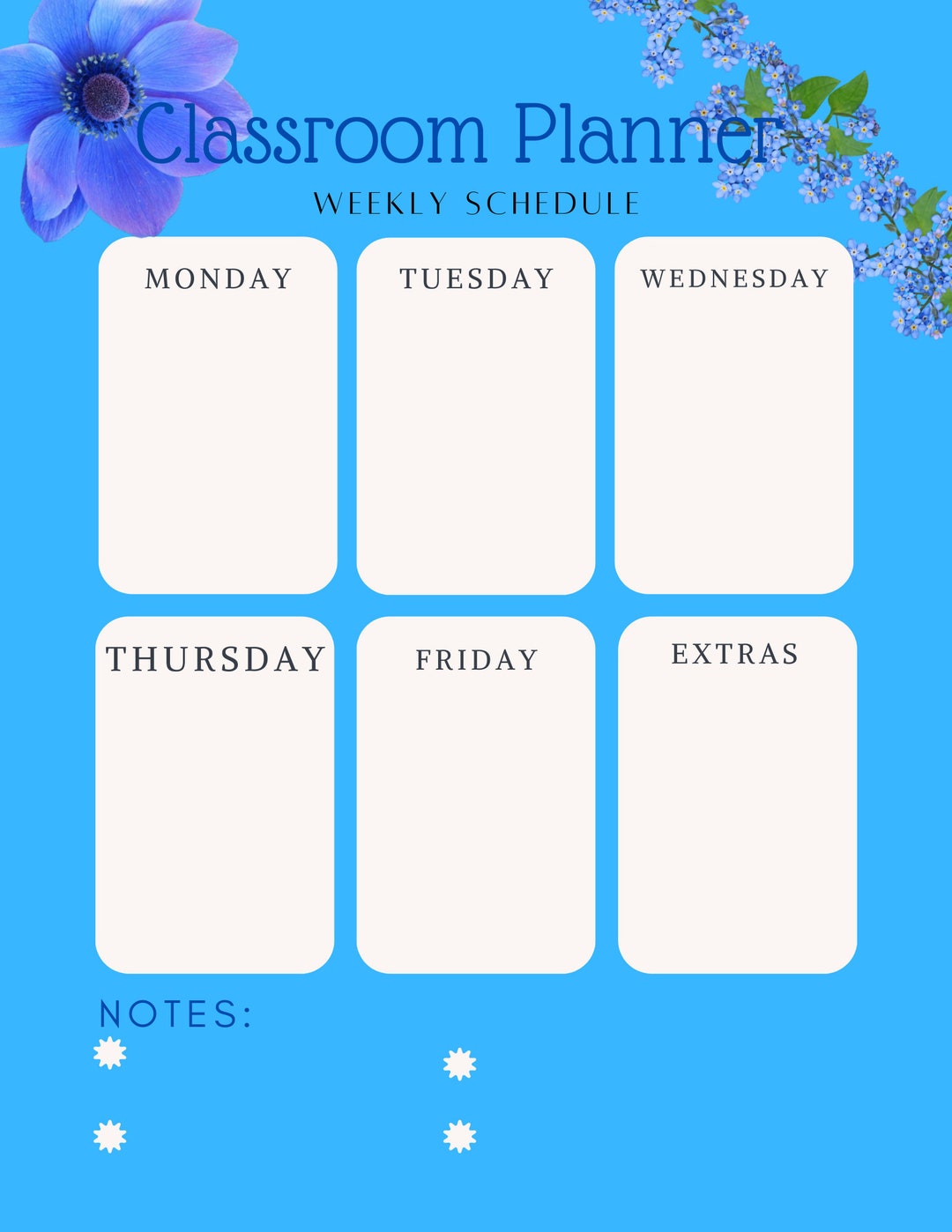 Classroom Weekly Planner - Etsy