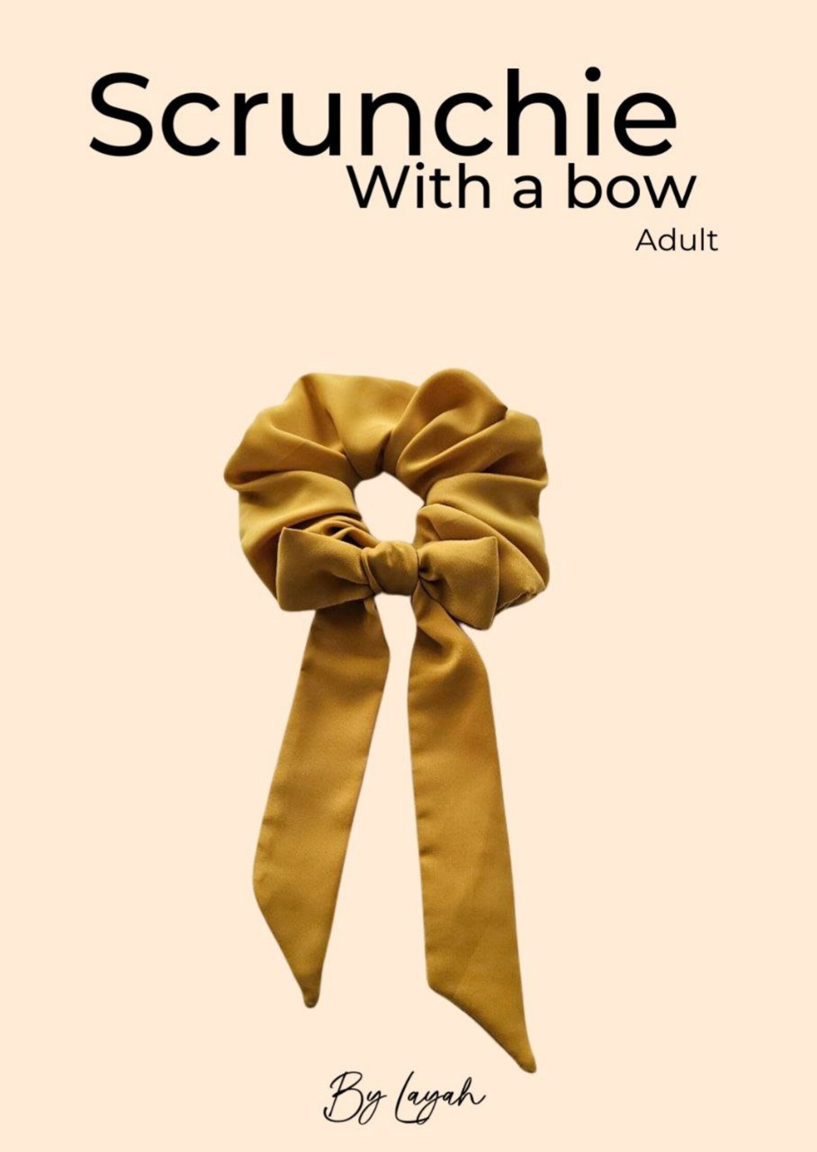 Scrunchie With a Bow Sewing PDF Pattern/ Adult Size / Hair Scrunchie ...