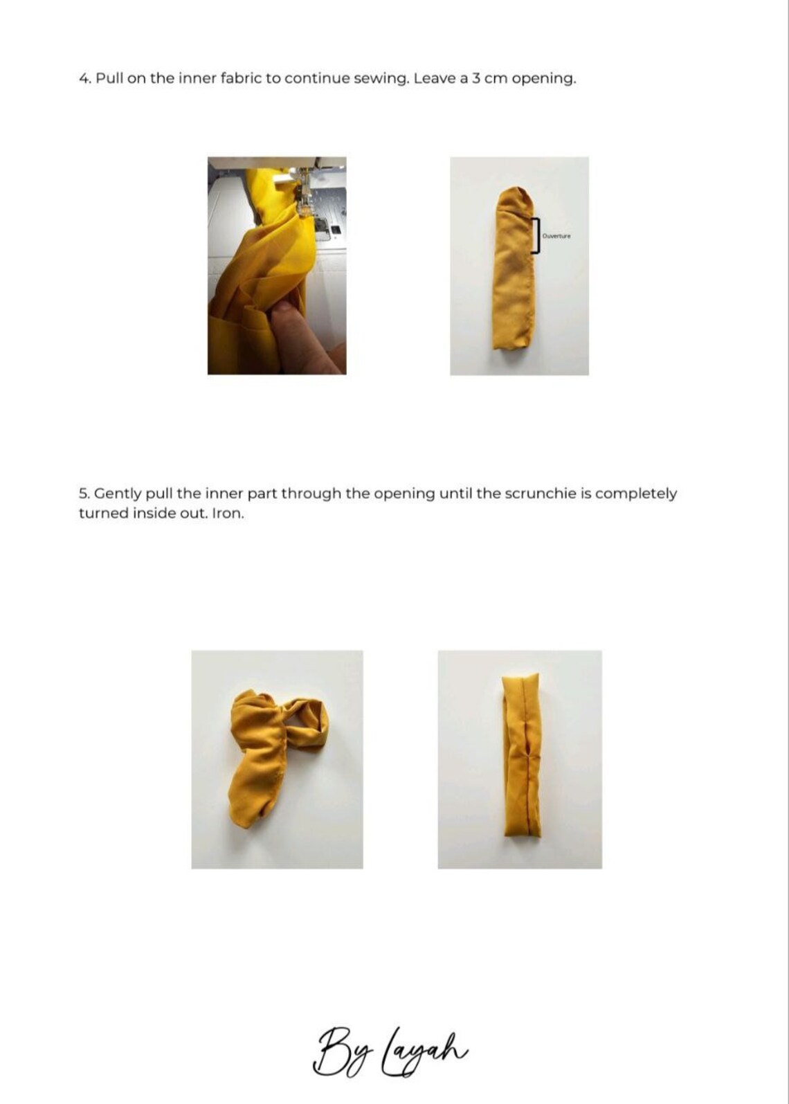 Scrunchie With a Bow Sewing PDF Pattern/ Adult Size / Hair Scrunchie ...