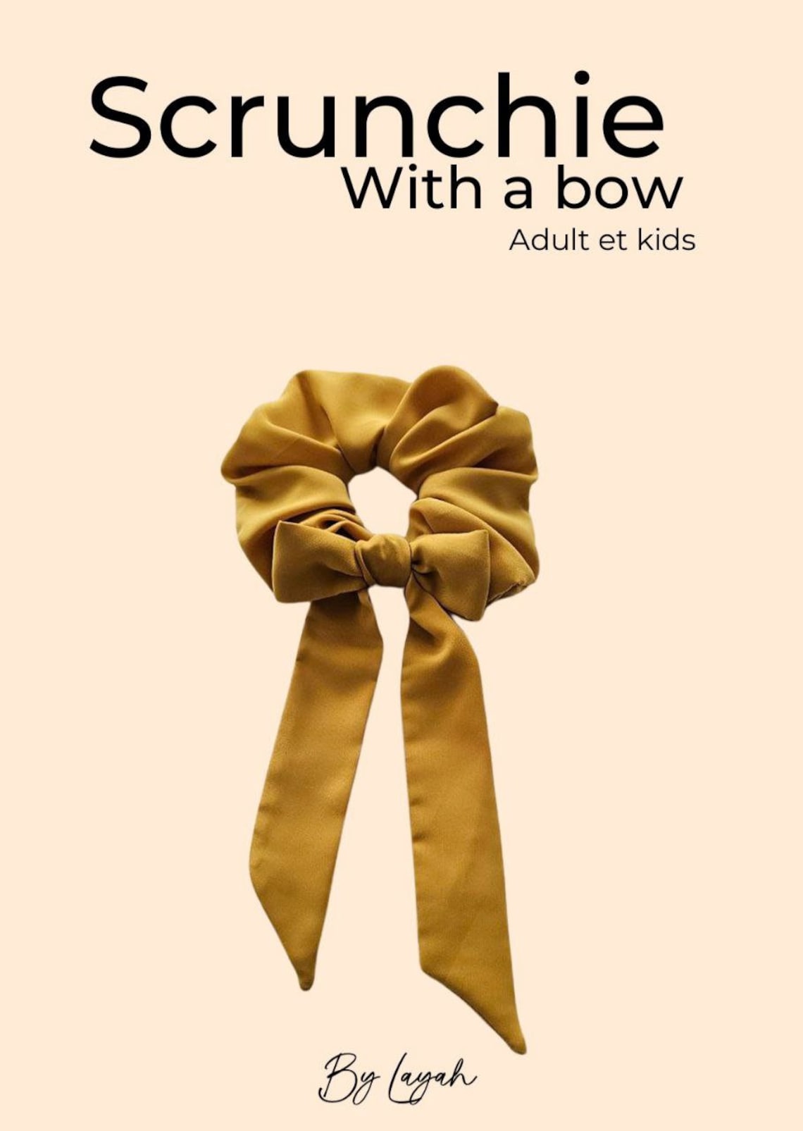 Scrunchie With a Bow Sewing PDF Pattern / Adult and Kids Sizes / Hair ...