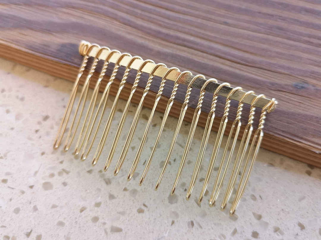 Blank Metal Comb,diy Veil Comb,gold 15 Teeth Comb,bridal Hair Comb - Etsy