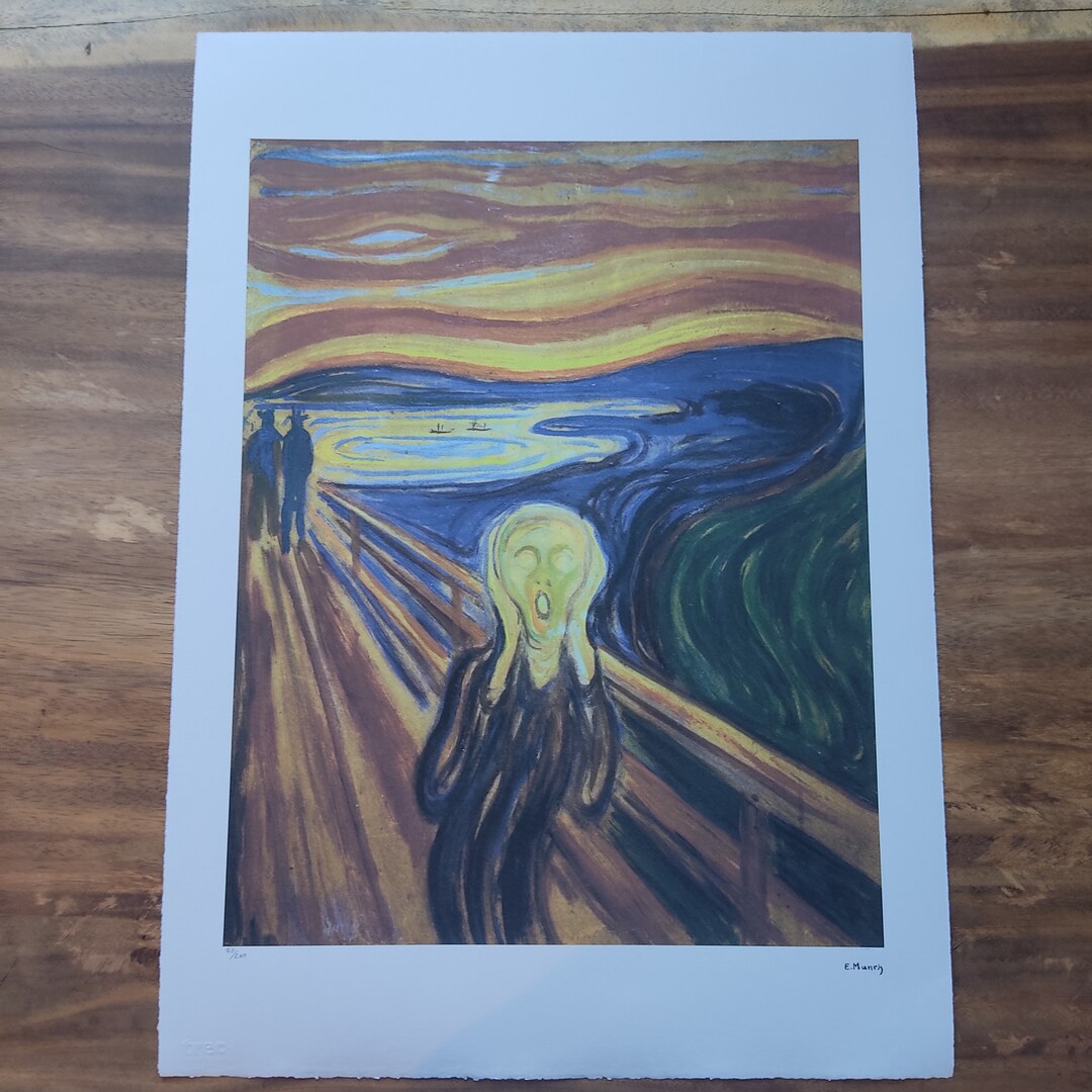 Large Lithograph the Scream After Munch 50x70cm - Etsy
