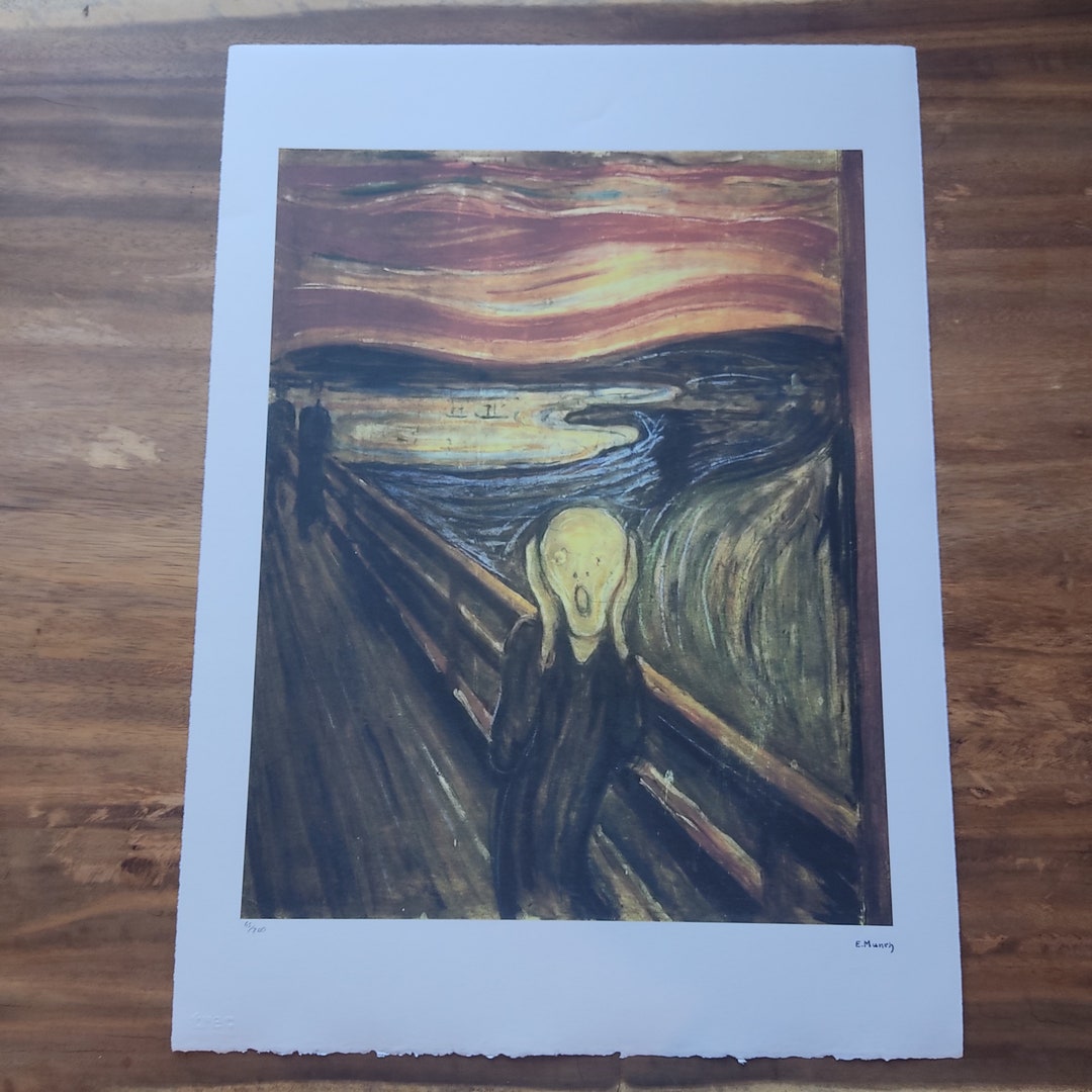 Large Lithograph "the Scream" After Munch 50x70cm VERSION 1 - Etsy