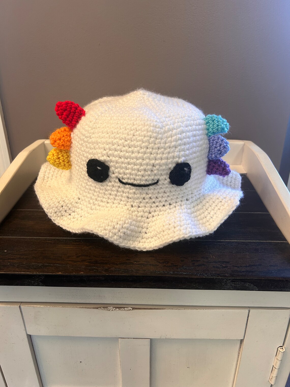 Multicolored Axolotl Crochet Bucket Hat. Fun and Unique Bucket Hat for ...