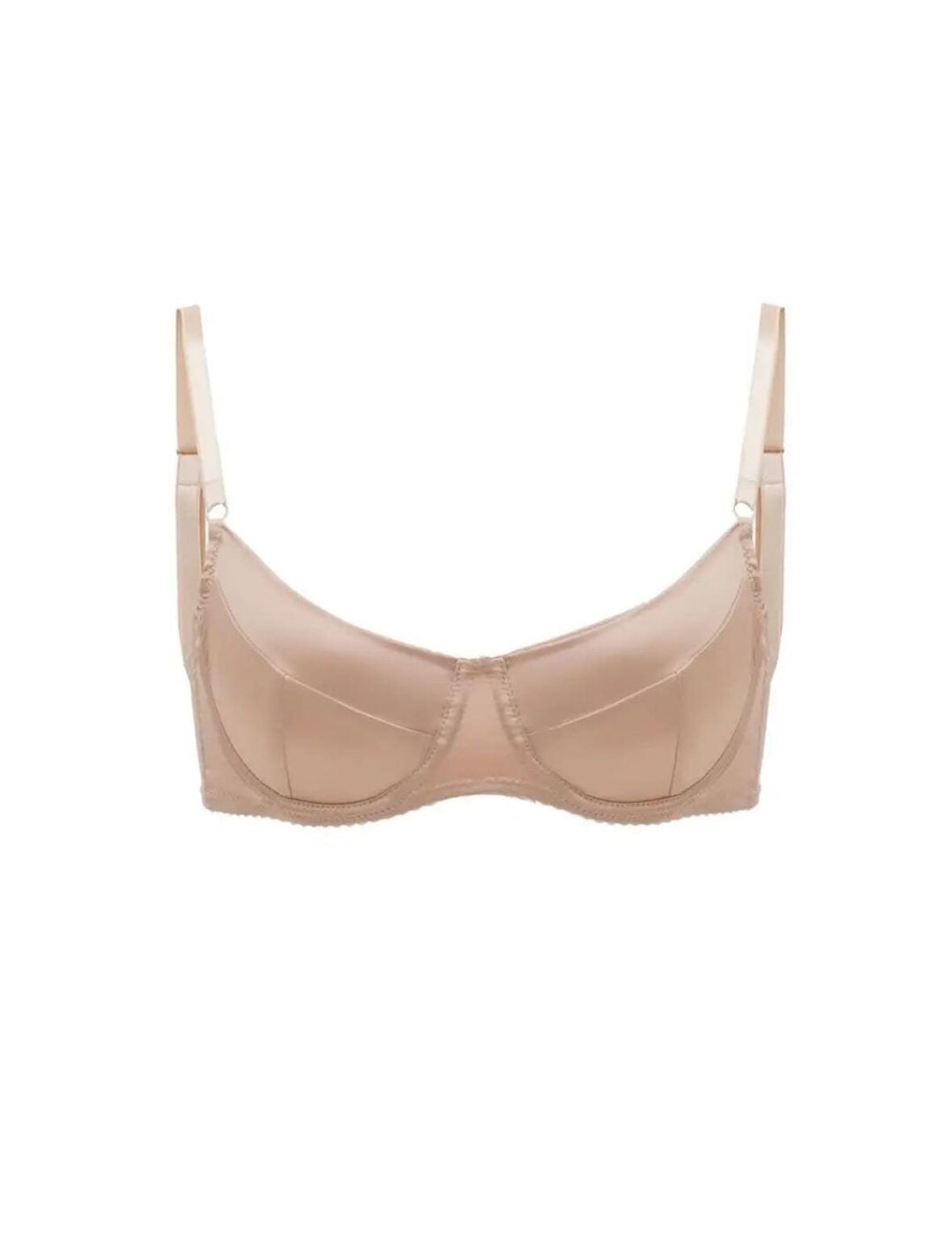 BLAIR NUDE SILK Satin Underwire Bra / Date Night Sexy Wear Luxury ...