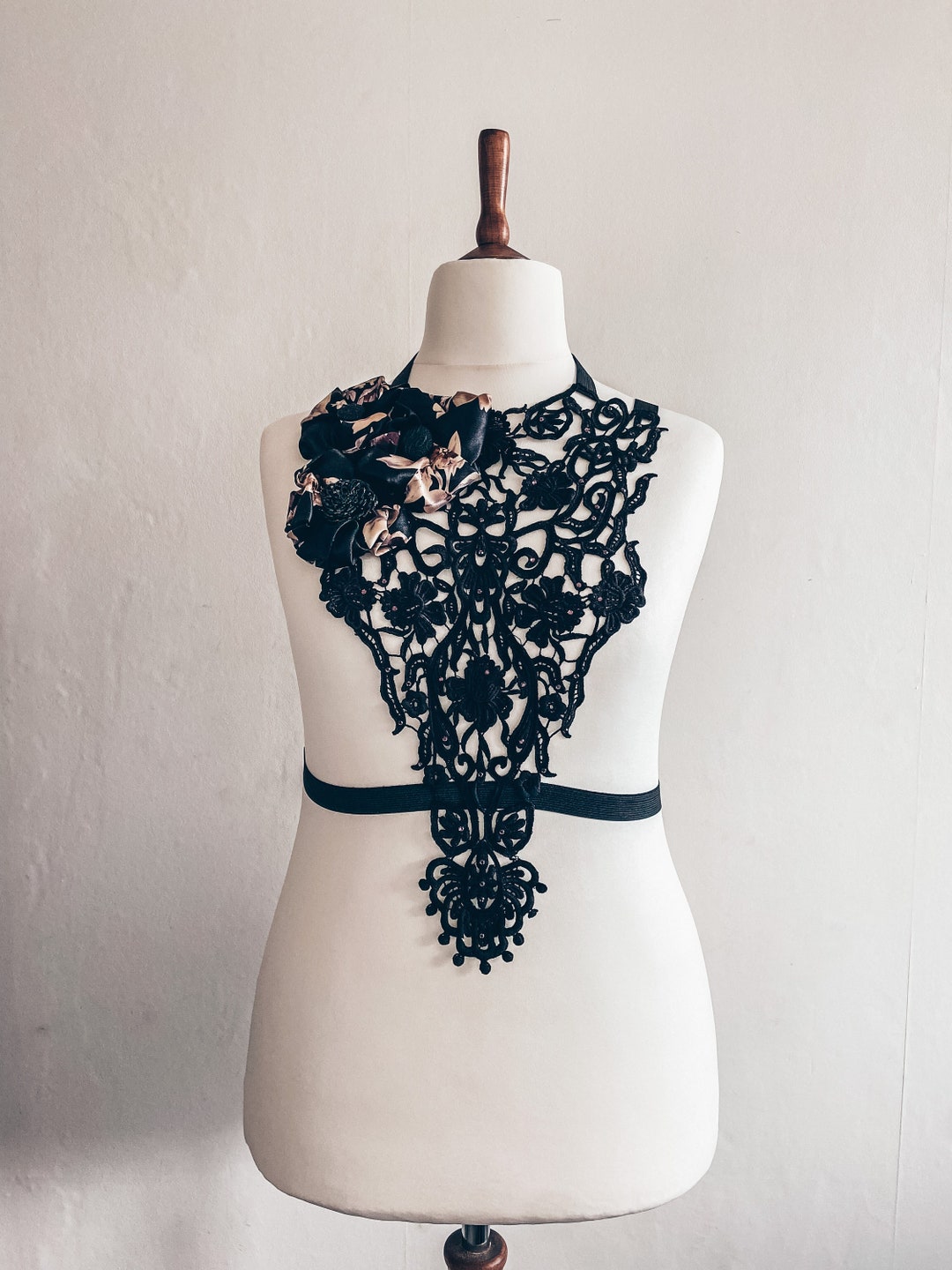 BLACK VICTORIAN Body HARNESS / Elegant Body Jewelry Boudoir Photo Shoot ...