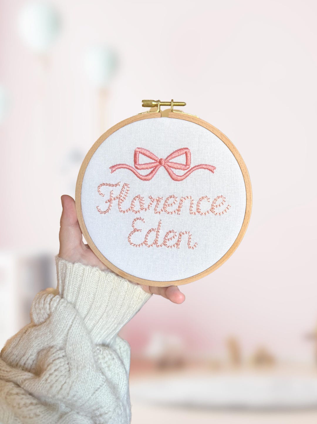 Pink Bow Baby Sign Personalized With First Name | Girly Pregnancy and ...