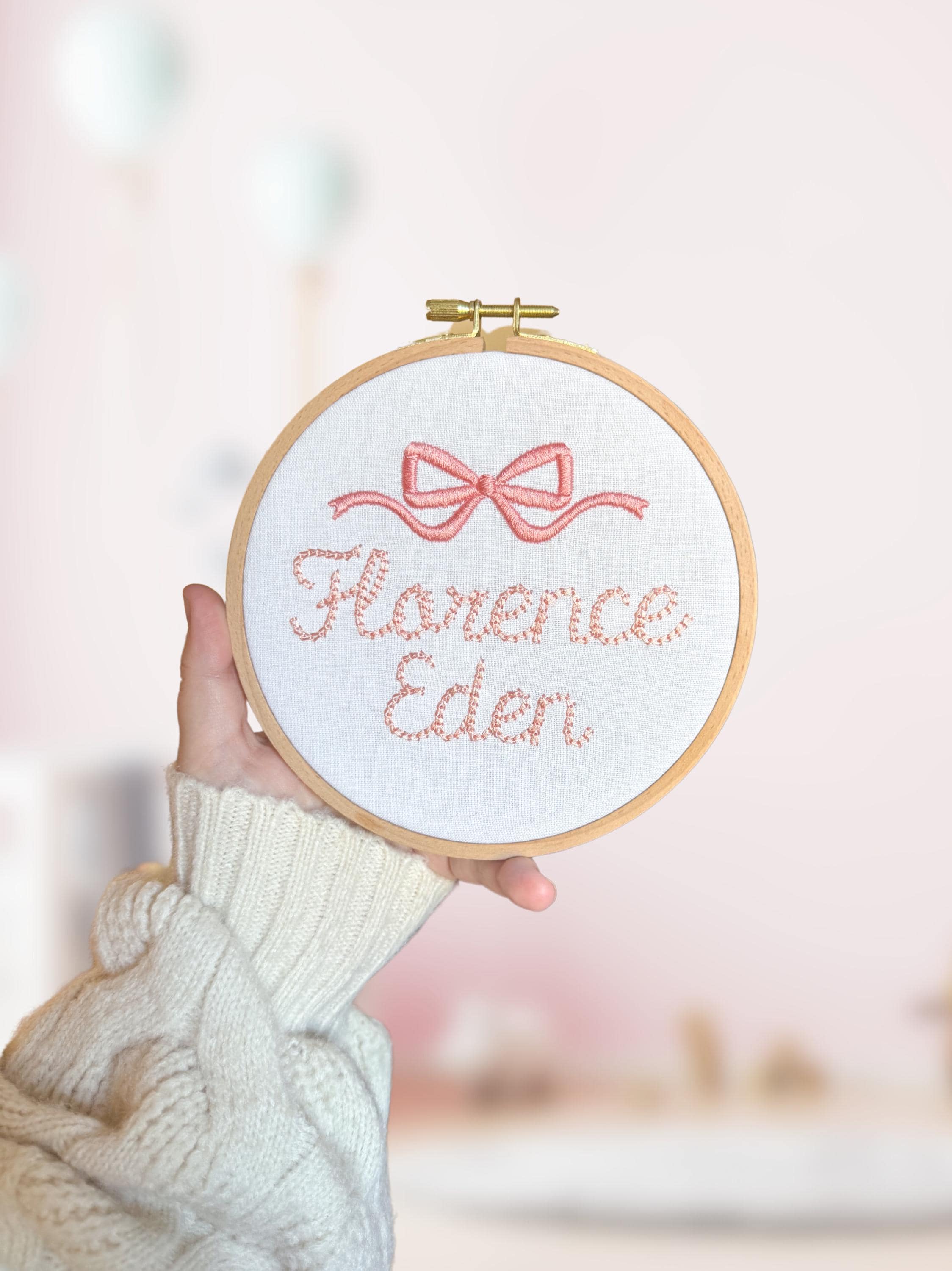 Pink Bow Baby Sign Personalized With First Name | Girly Pregnancy and ...