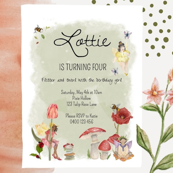 Cottagecore Birthday Invitation - Etsy