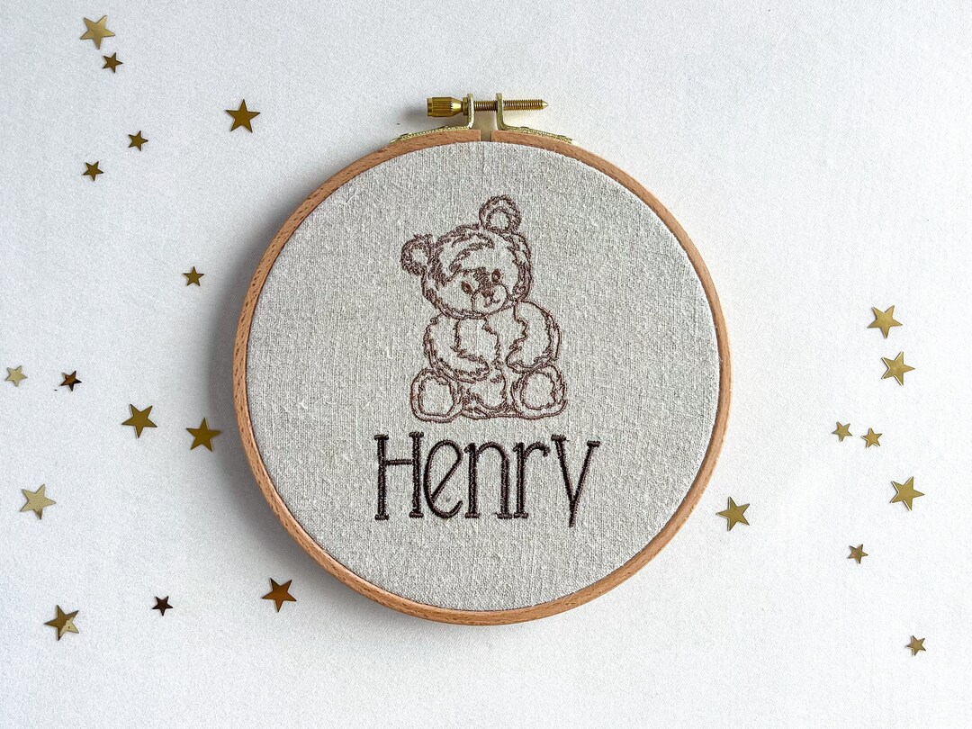 First Name Wall Hanging With Teddy | Gender Neutral Newborn Birth ...