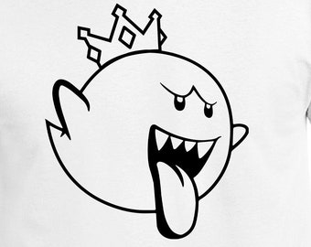 Mario Boo Stencil Super Mario Boo Svg, King Boo Svg, Mario Ghost Svg