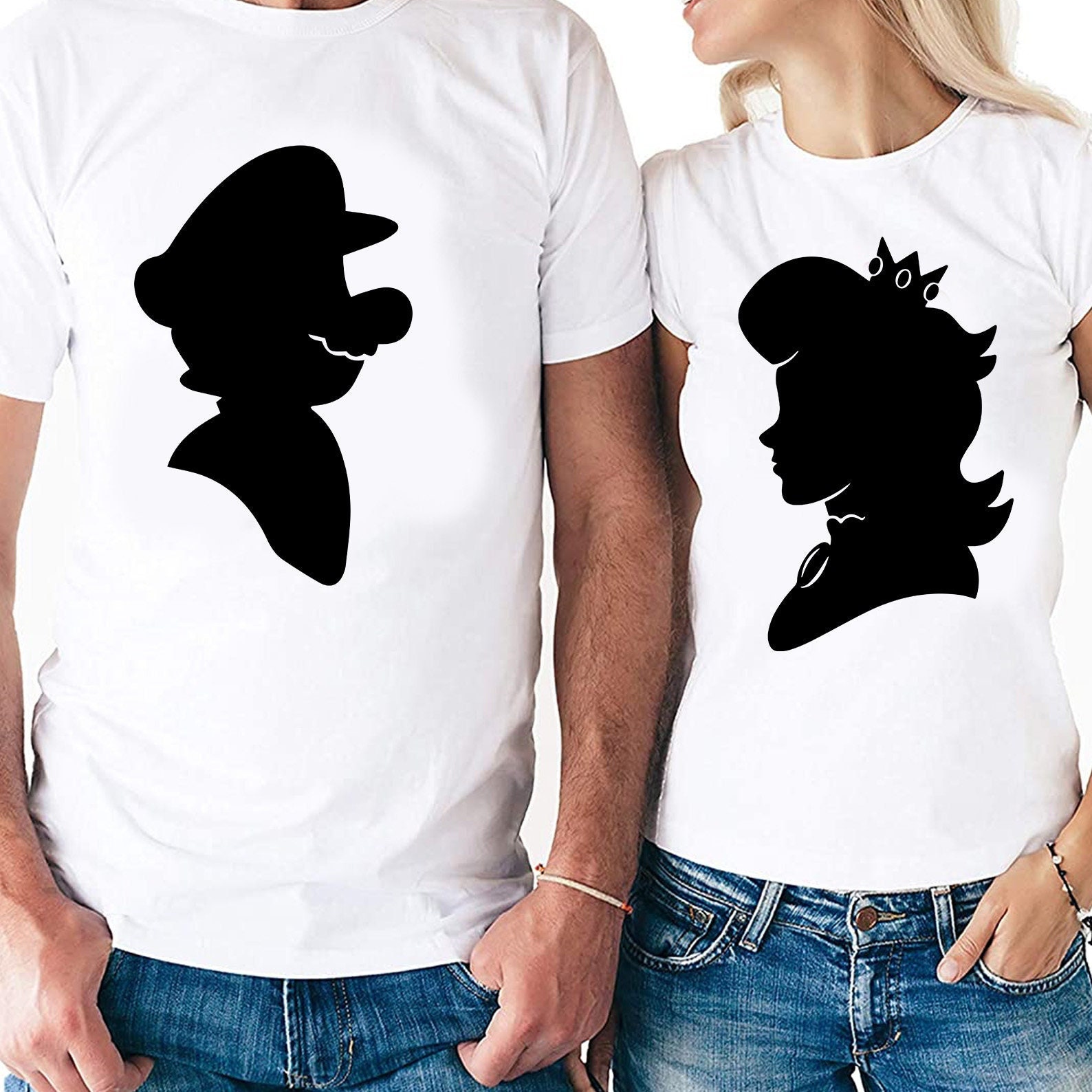 Princess Peach and Mario Couples Set Cut Files | Cricut | Silhouette ...
