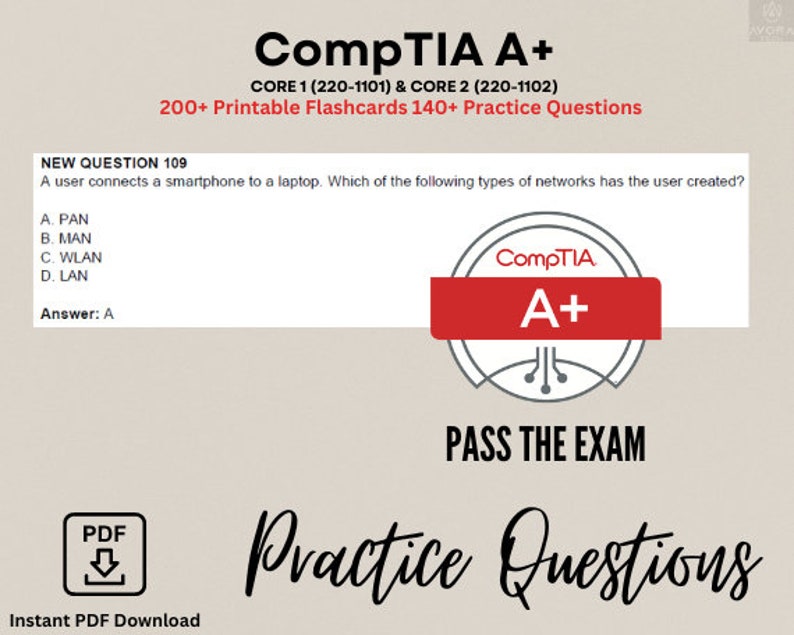 Comptia A+ Exam Acronym Flashcards – 220-1101 & 220-1102 (PDF Download) - Etsy