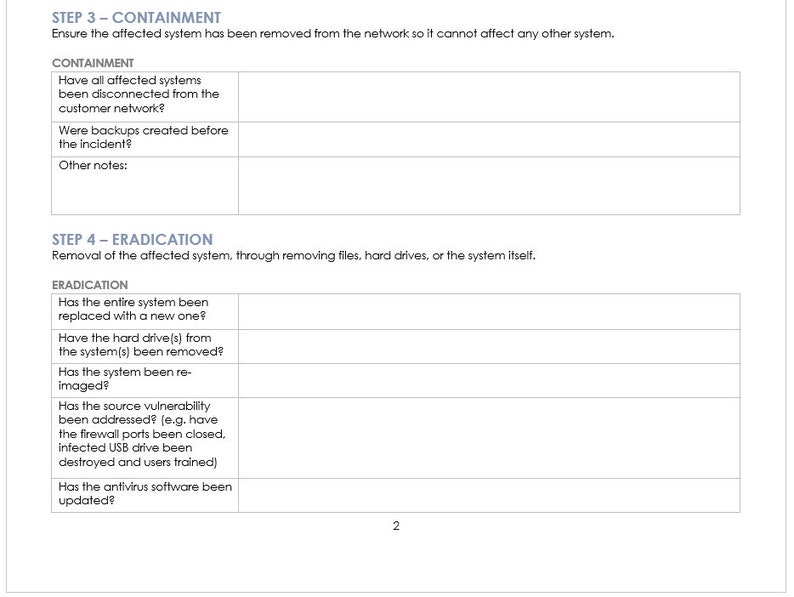 Incident Response Checklist - Cyber Event Form - Editable Word Docx ...