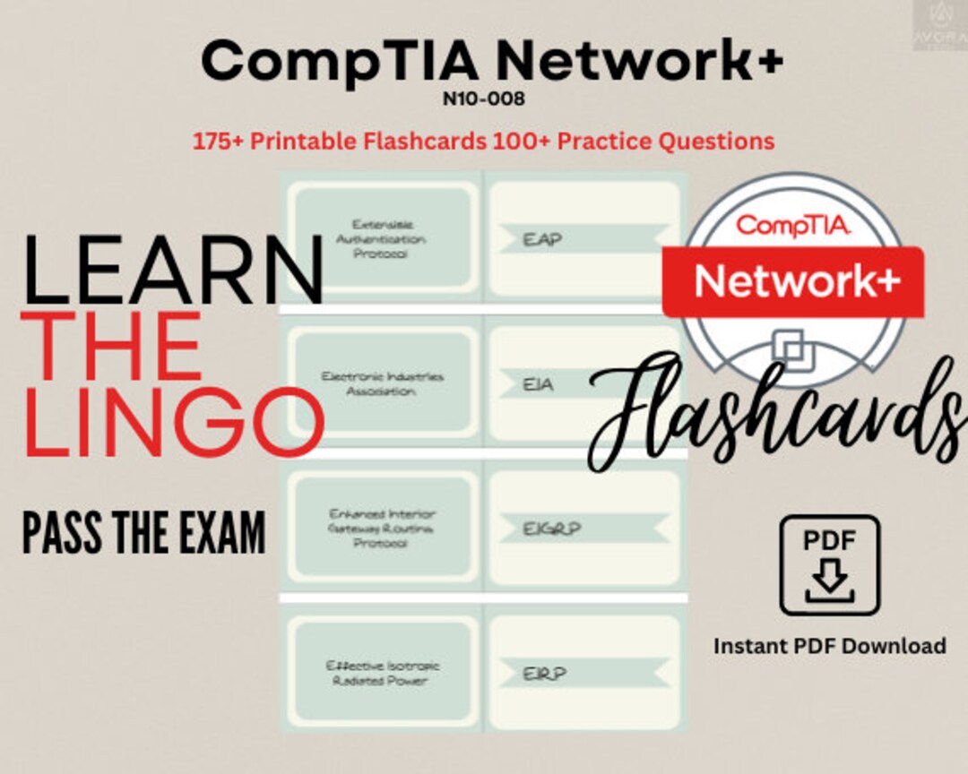 Comptia Network N10-008 Flashcards and Practice Test Instantly ...