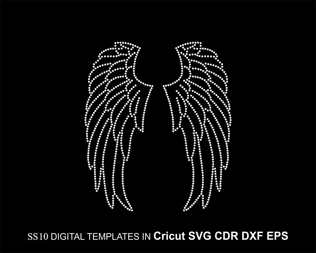 Angel Wings Rhinestone Template Wing SS10 Rhinestone Cricut - Etsy