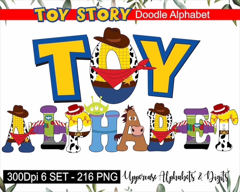 Letra del alfabeto de Toy Story 6 Set Doodle Font Png - Etsy México
