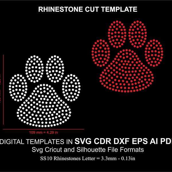 Rhinestone Paw Prints - Etsy