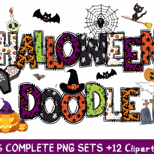 BUNDLE Halloween Alphabet PNG Halloween Halloween Day Alpha - Etsy