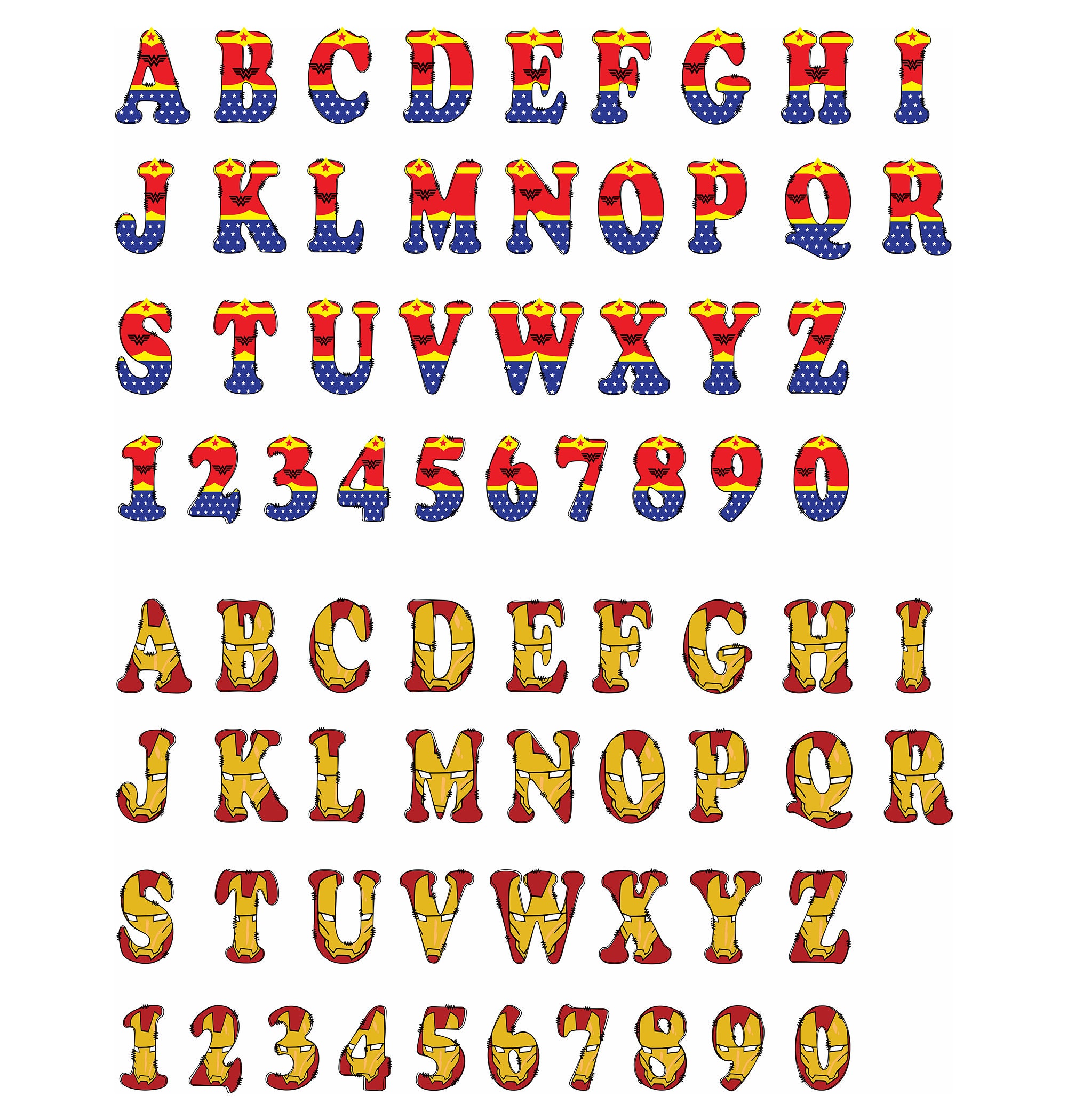 Superman Alphabet Schriftart