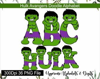 Hulk Doodle Font - Etsy