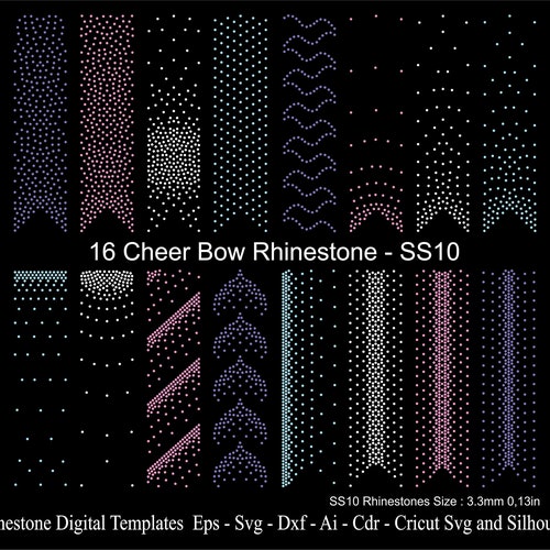 Rhinestone Template for Cheer Bows Silhouette File Download - Etsy