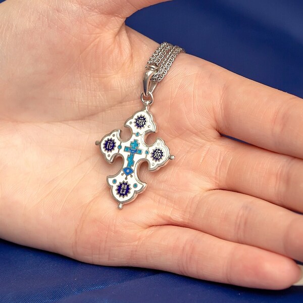 Blue Enamel Cross - Etsy