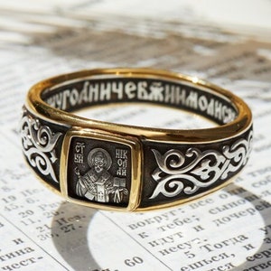 Saint Nicholas Ring: Orthodox Sterling Silver Amulet, Religious Jewelry ...