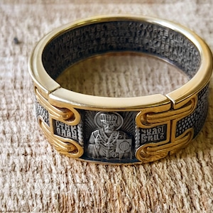 Christian Signet Silver Ring Orthodox Saint Nicholas Sterling Silver ...
