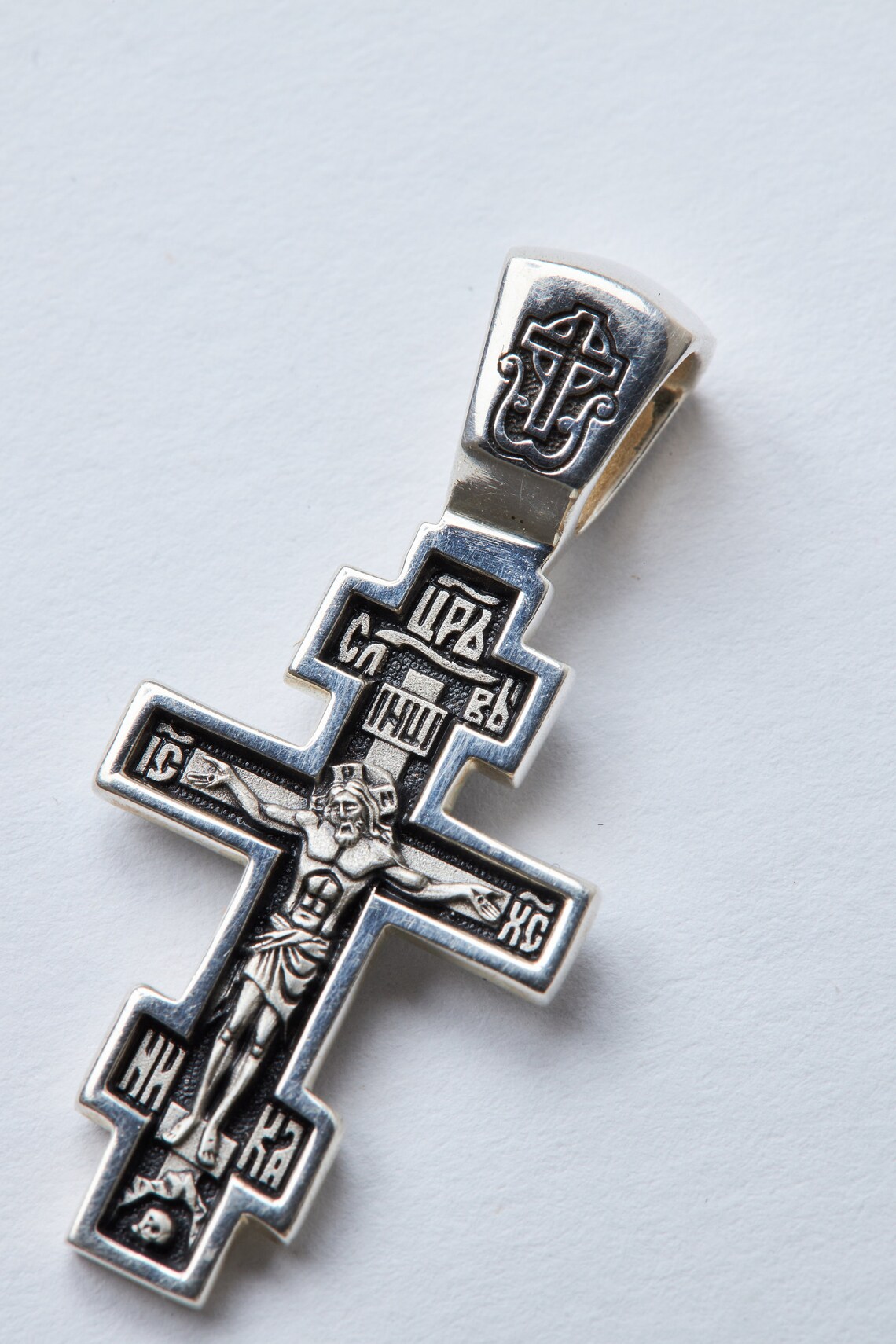 Greek Style Orthodox Silver Cross Necklace Christian Cross - Etsy