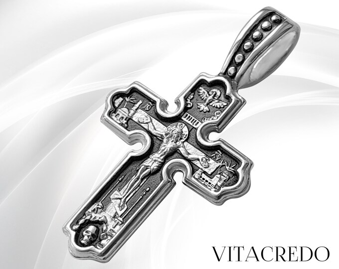 Handmade Greek Cross for Men,orthodox Pendant St Nicholas,christian ...