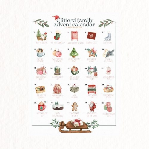 Printable Family Christmas Advent Calendar - Activity Advent Calendar ...