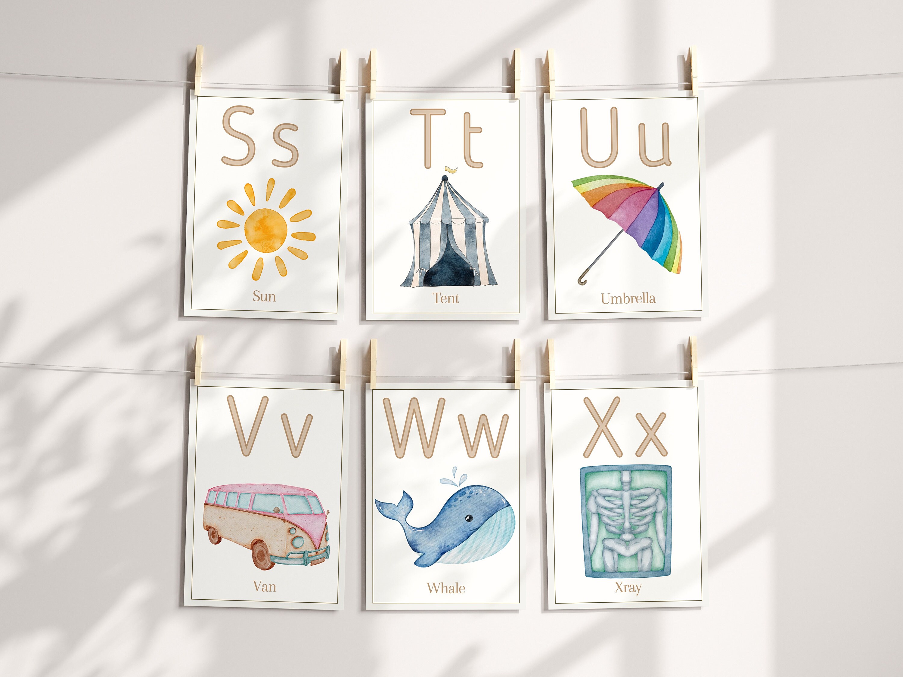 Montessori Flash Cards. Printable Flash Cards, Print at Home Alphabet ...