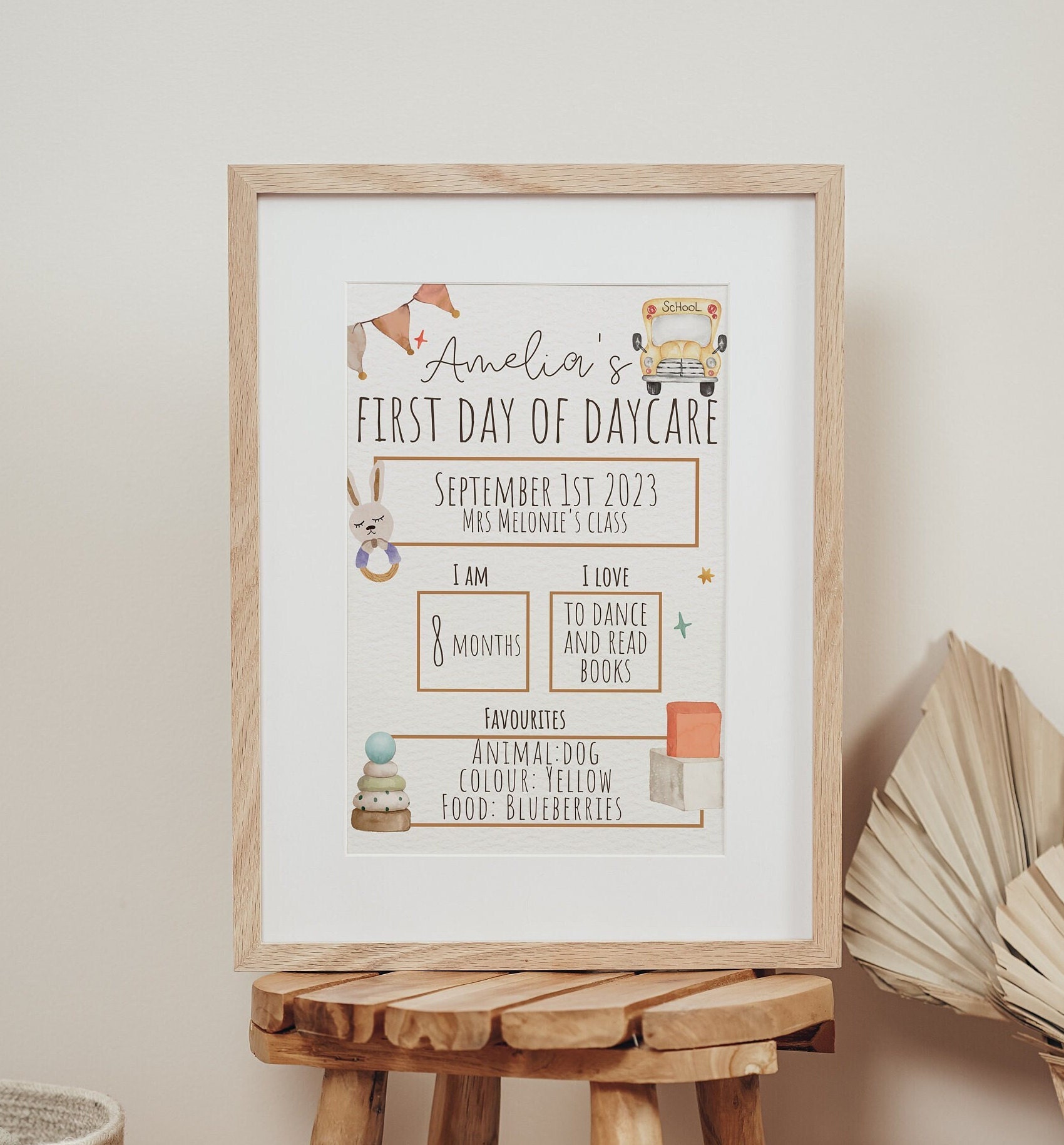 First Day at Daycare Printable Sign! Custom First Day at School Sign - Etsy