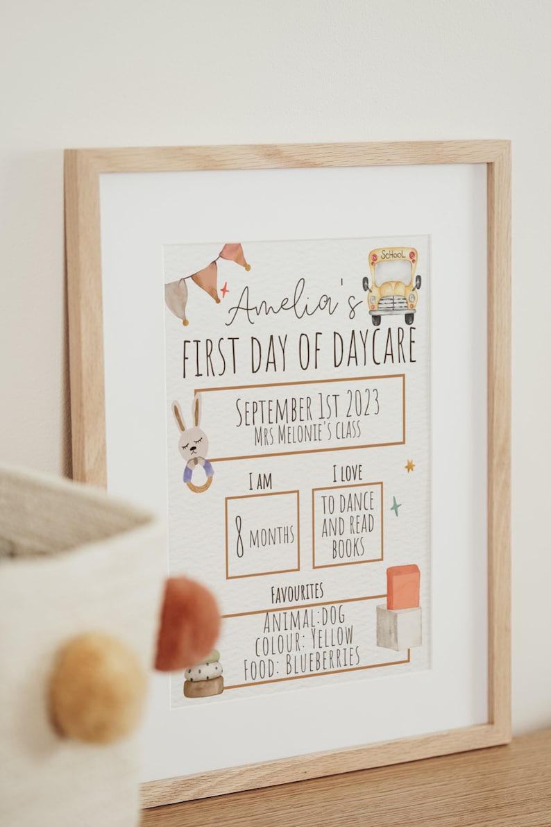 First Day at Daycare Printable Sign! Custom First Day at School Sign - Etsy