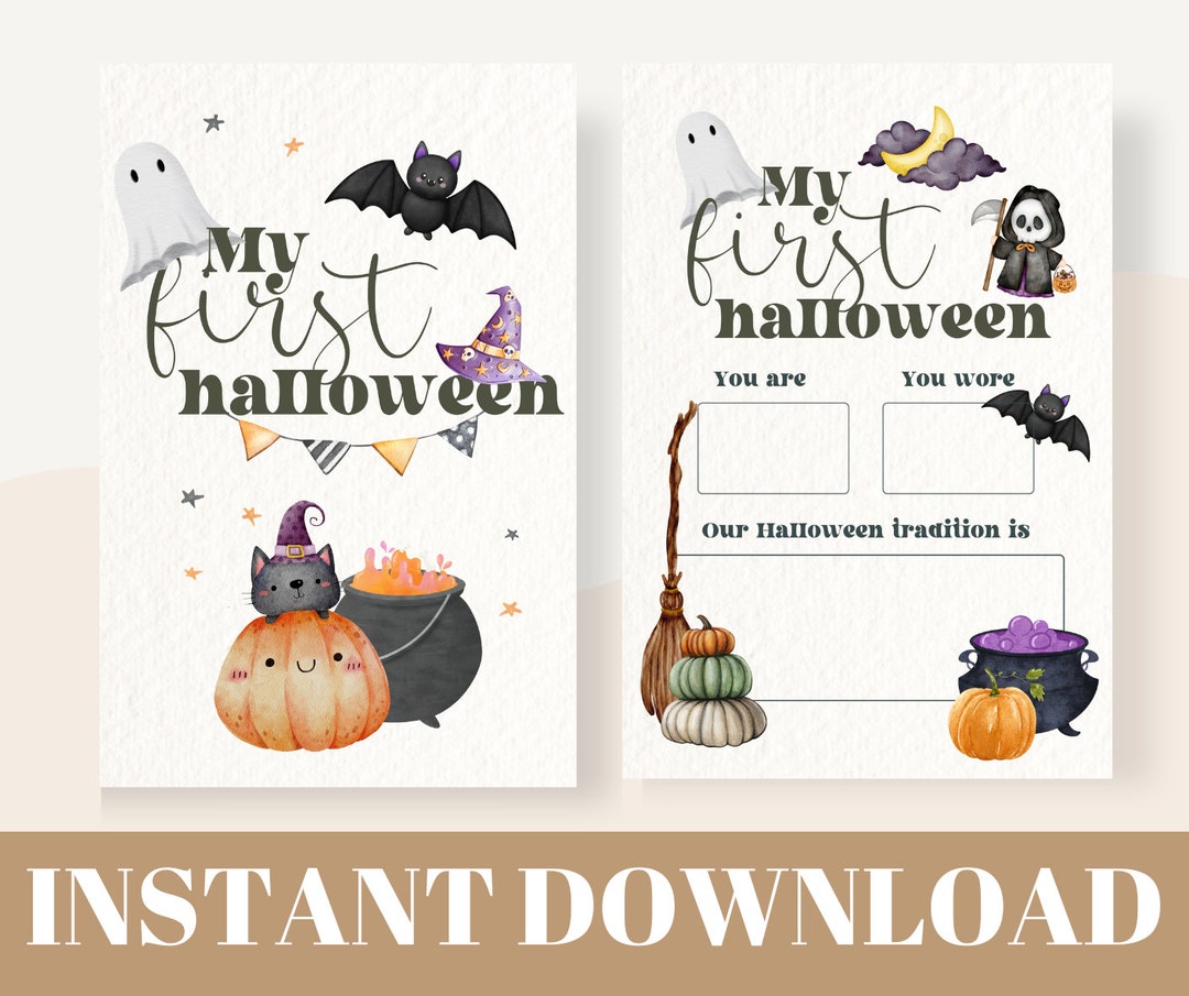 Custom My First Halloween Printable Sign, My First Halloween Keepsake ...