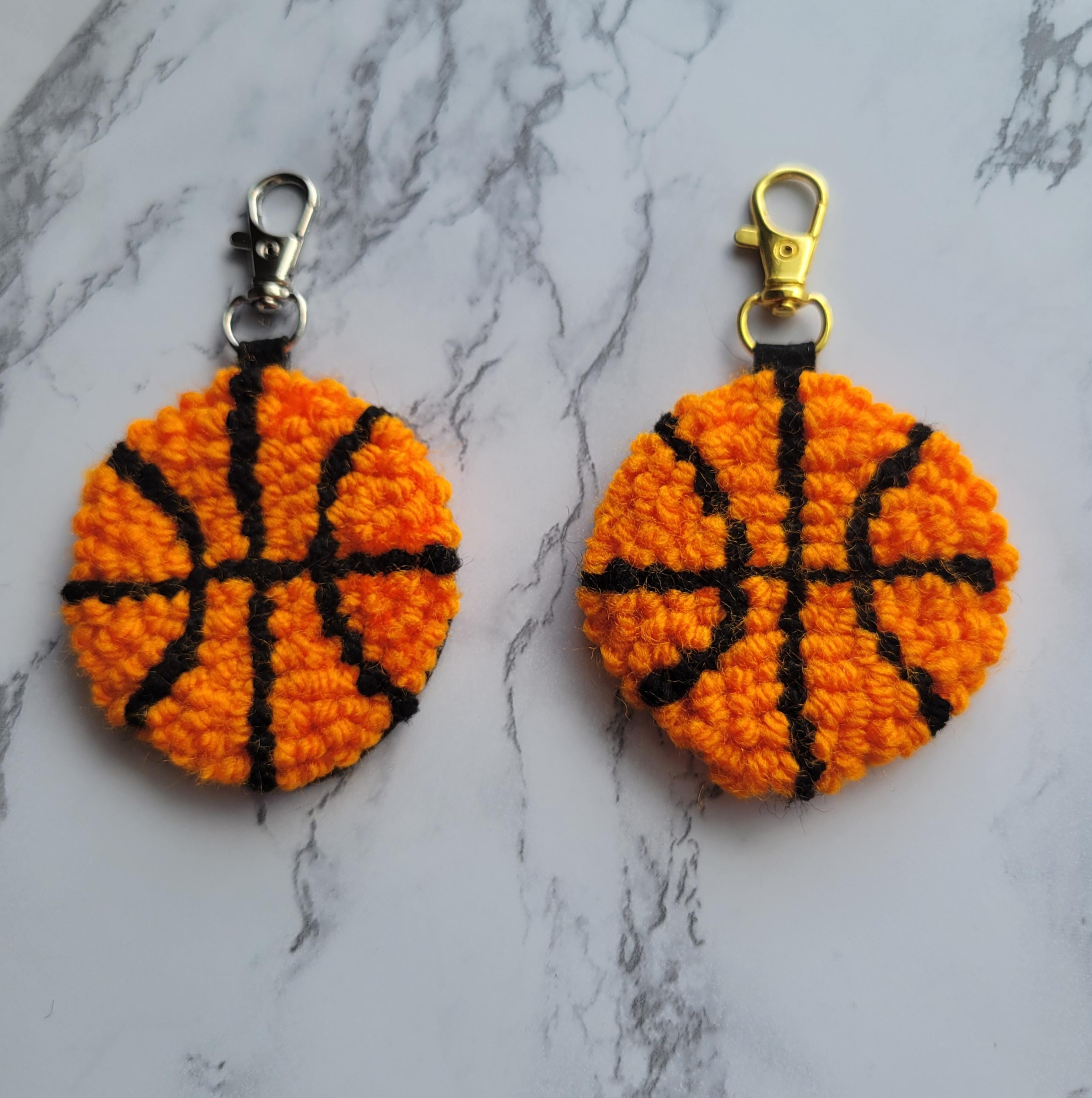Basketball Keychain, Punch Needle Keychain, Sports Keychain - Etsy