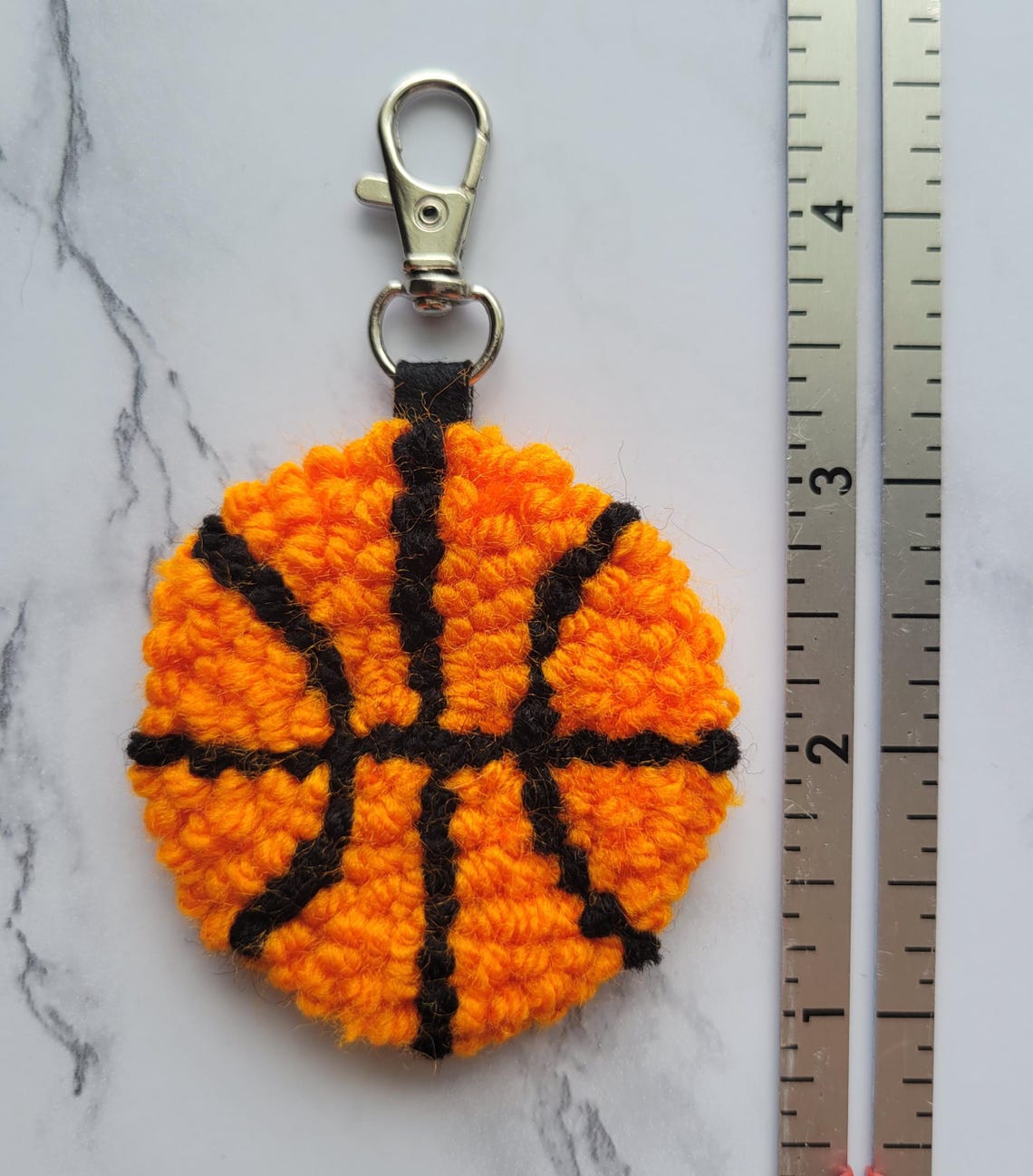 Basketball Keychain, Punch Needle Keychain, Sports Keychain - Etsy