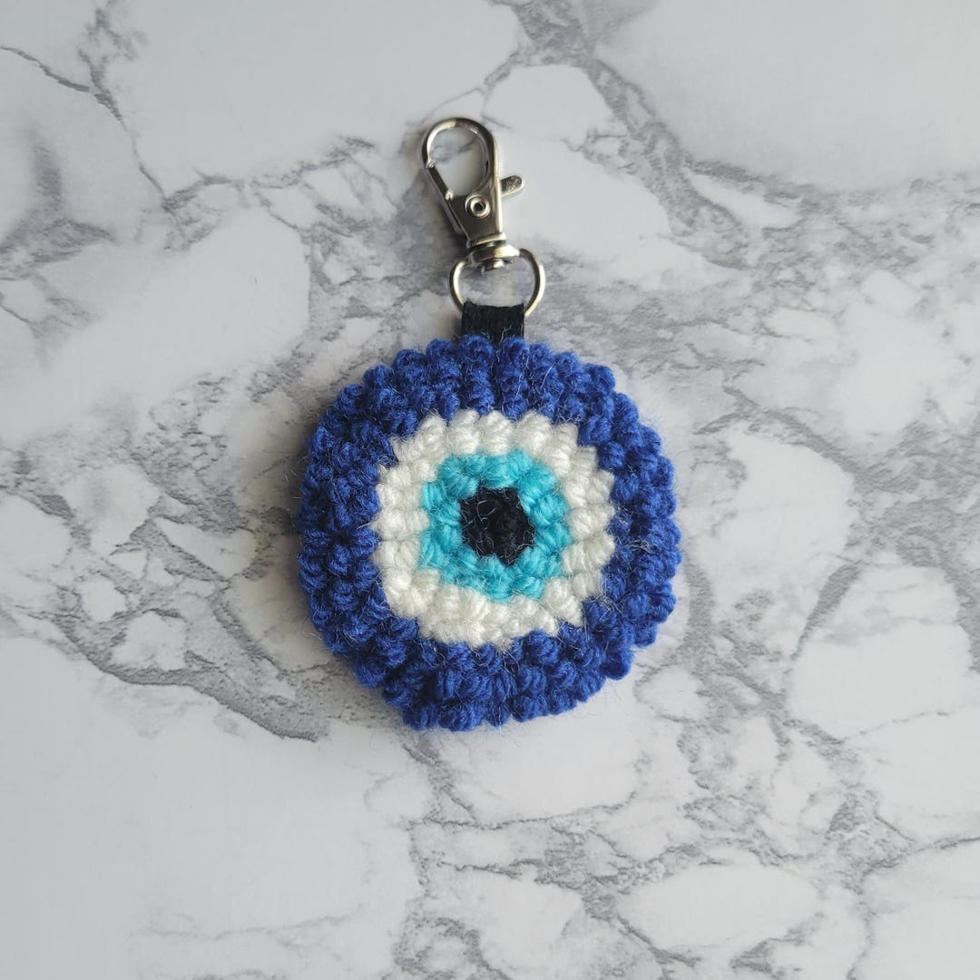 Evil Eye Keychain, Punch Needle Keychain - Etsy