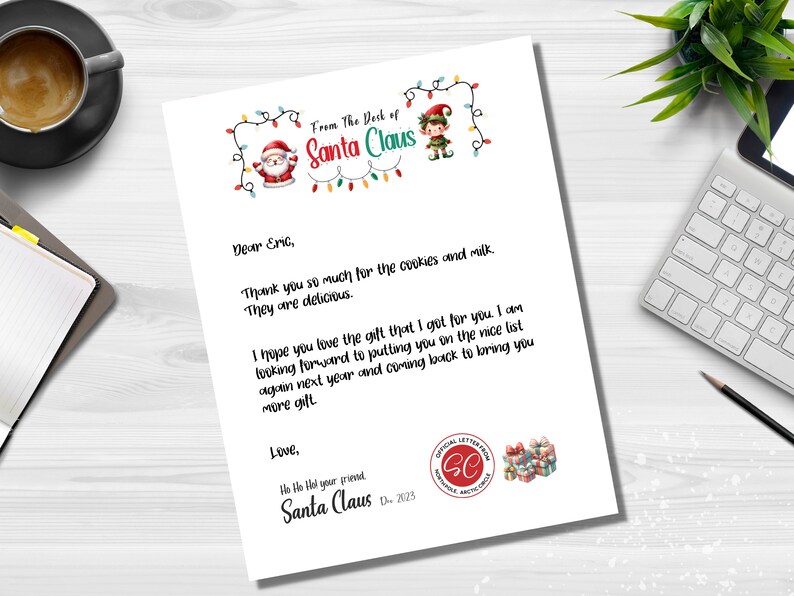 Printable Editable Letter From Santa Stationery Digital - Etsy