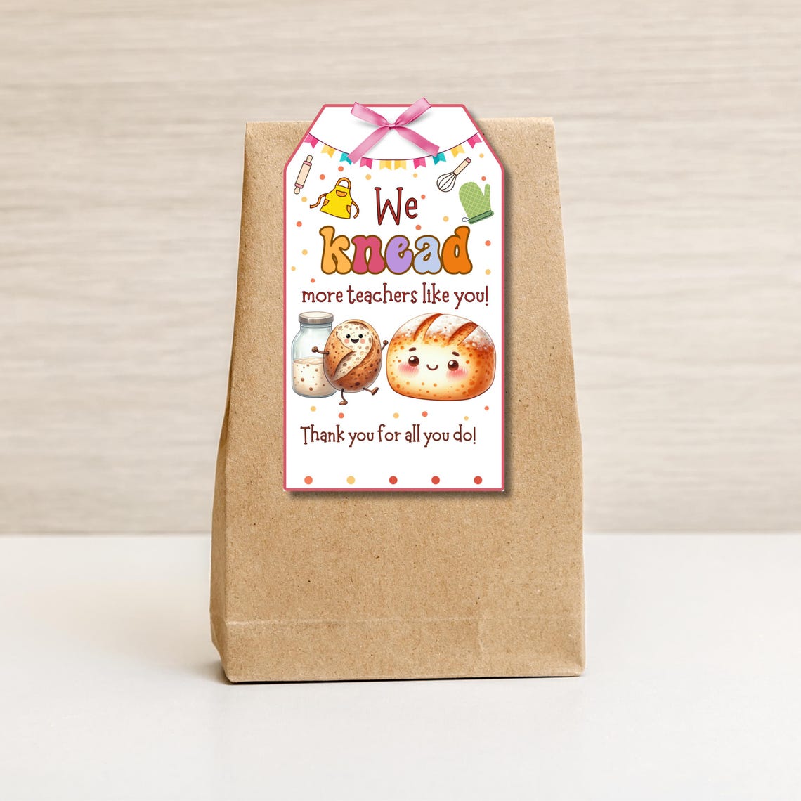 Sourdough Bread Teacher Appreciation Gift Tag Printable, Editable ...