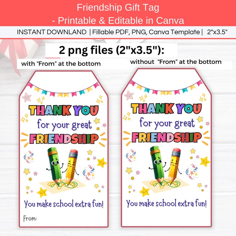 End of School Year Classmate Tags Printable, Editable Last Day of ...