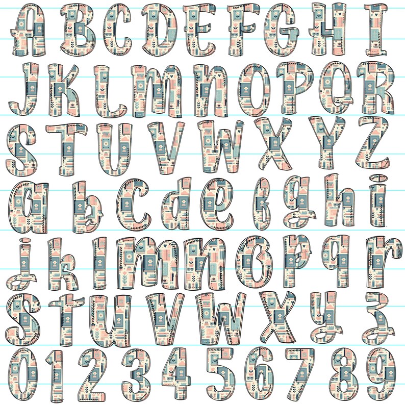 Teacher Doodle Alphabet Bundle, 8 Full Sets Back to School Alpha ...