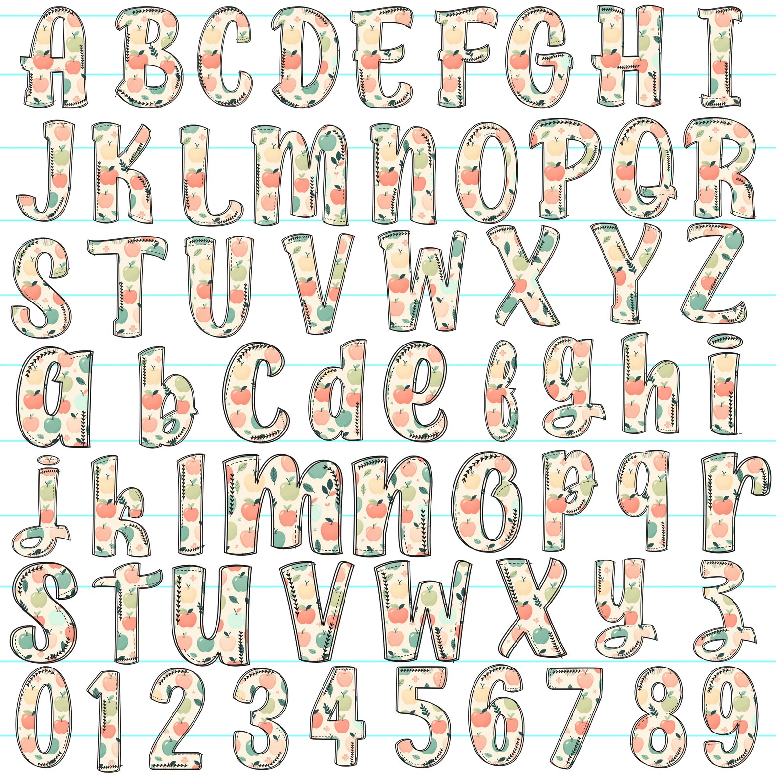 Teacher Doodle Alphabet Bundle, 8 Full Sets Back to School Alpha ...
