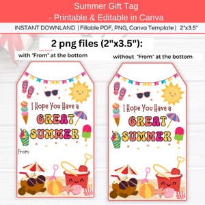 Hope You Have Great Summer Tag Editable, Printable End of School Year ...